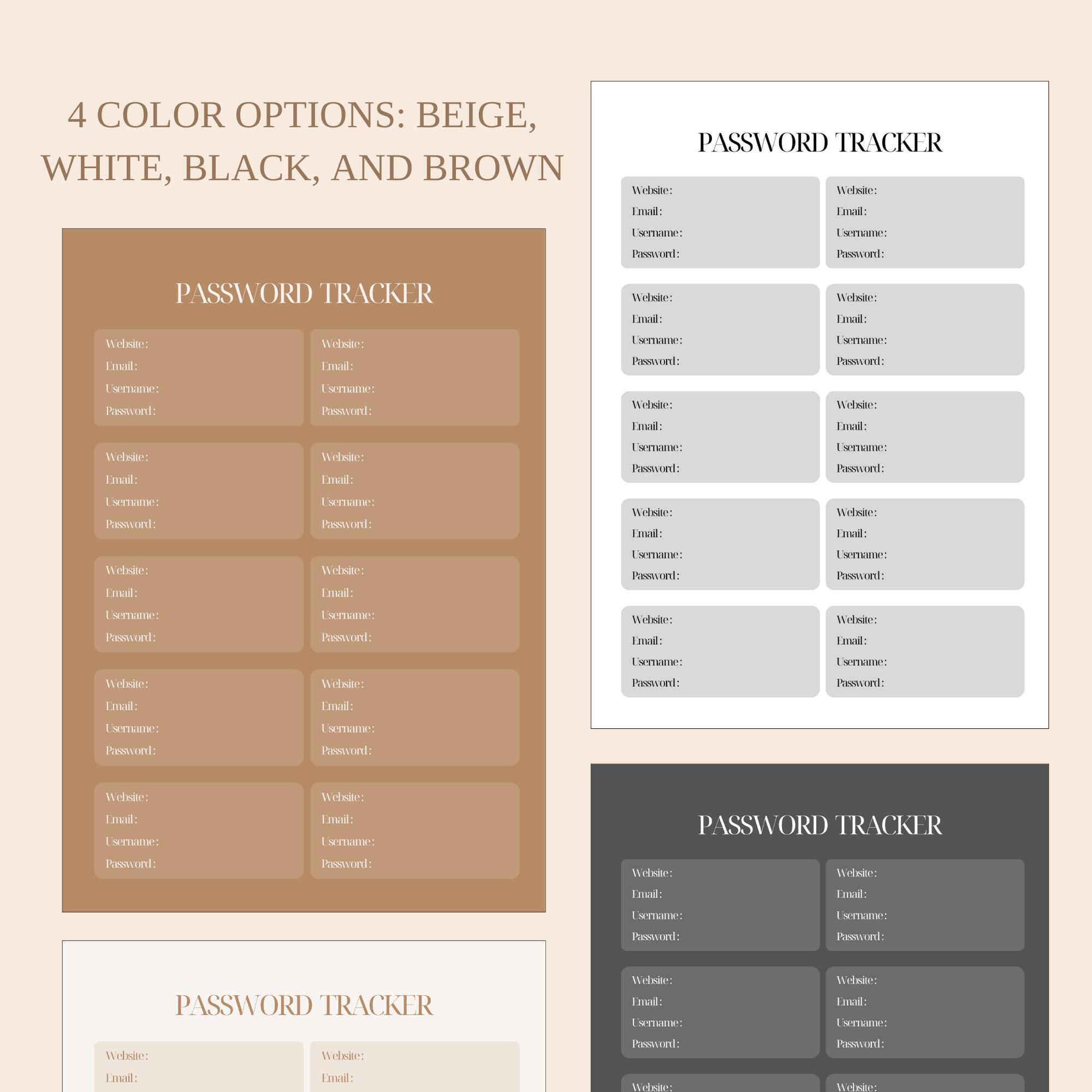Minimalist Password Tracker, Digital Management Journal (printable) - Etsy