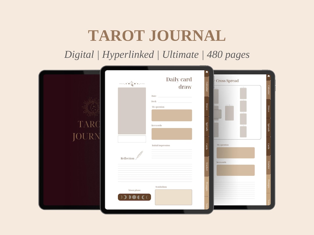 Digital Tarot Journal Daily Card Draws Tarot Spreads Tarot Tracker ...