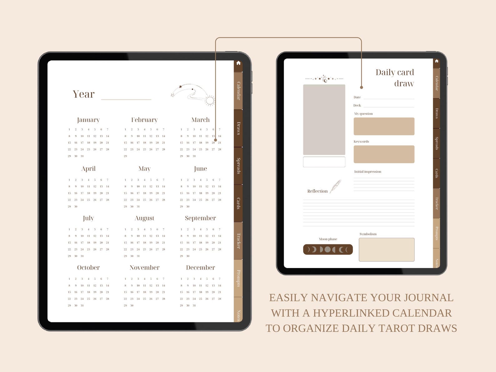 Digital Tarot Journal Daily Card Draws Tarot Spreads Tarot Tracker ...