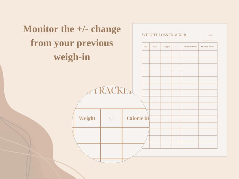 Weight Loss Tracker Digital Printable Fitness Tracker Calorie Tracker ...