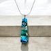 Fused Glass Pendant, Fused Glass Jewelry, Reactive Glass, Blue, Green ...