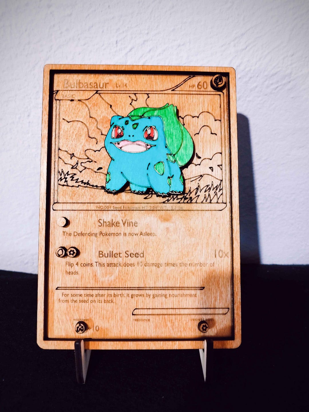 Pokemon Laser Engraving 3d Pokemon Card Wood Trading Cards Art ...