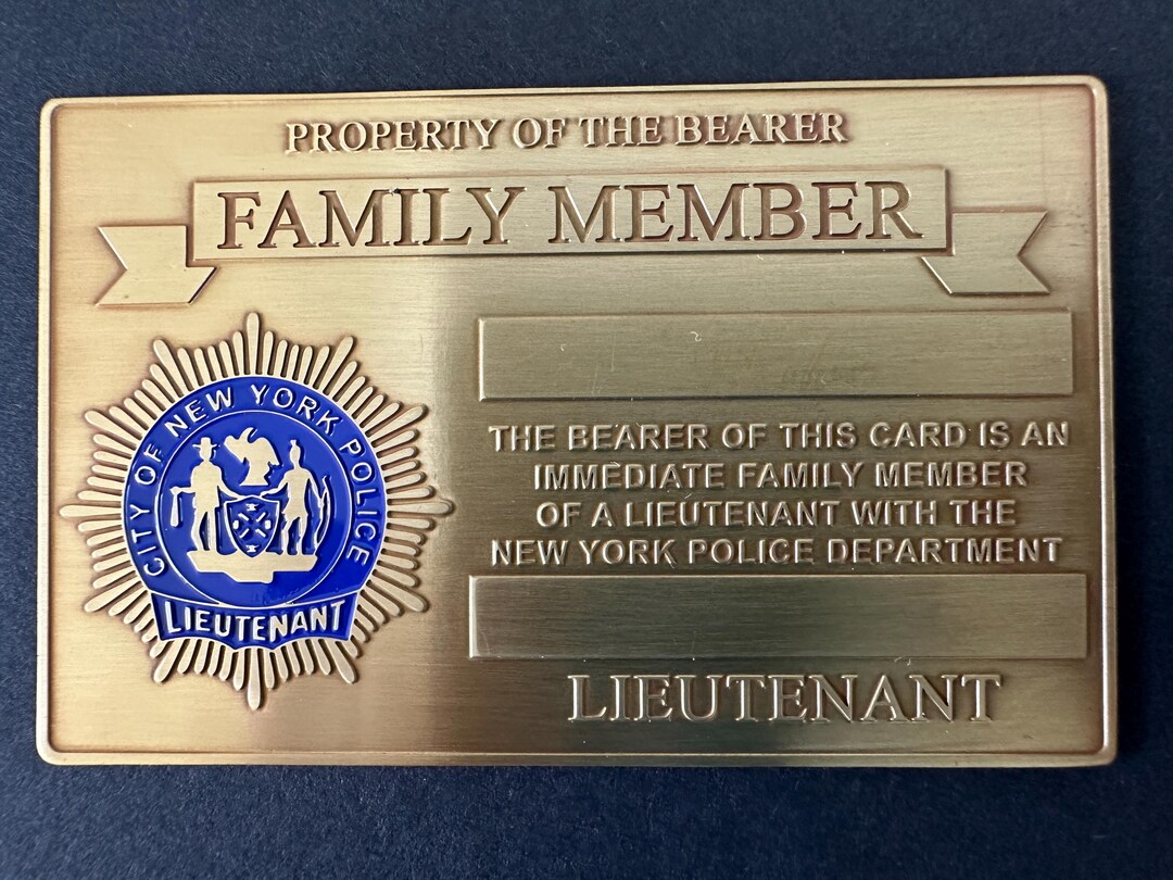 Lifetime LIEUTENANTS PBA LBA Brass Gold Card - Etsy