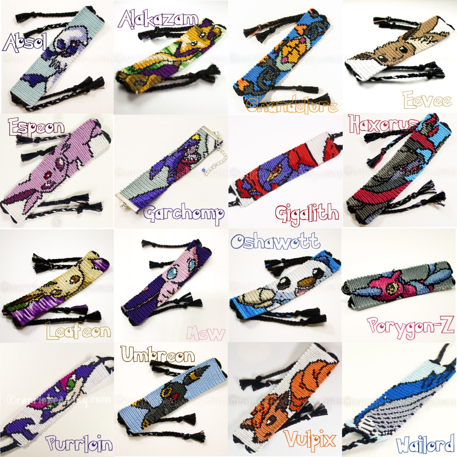 1.25 Choose Your Pokemon Friendship Bracelet | Etsy