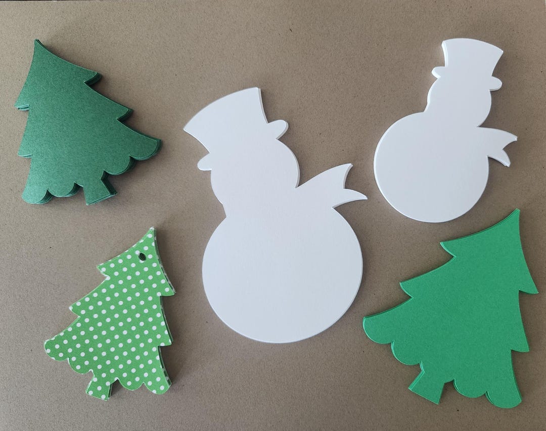 Snowman and Christmas Tree Holiday Die Cut Set- Scrapbooking ...