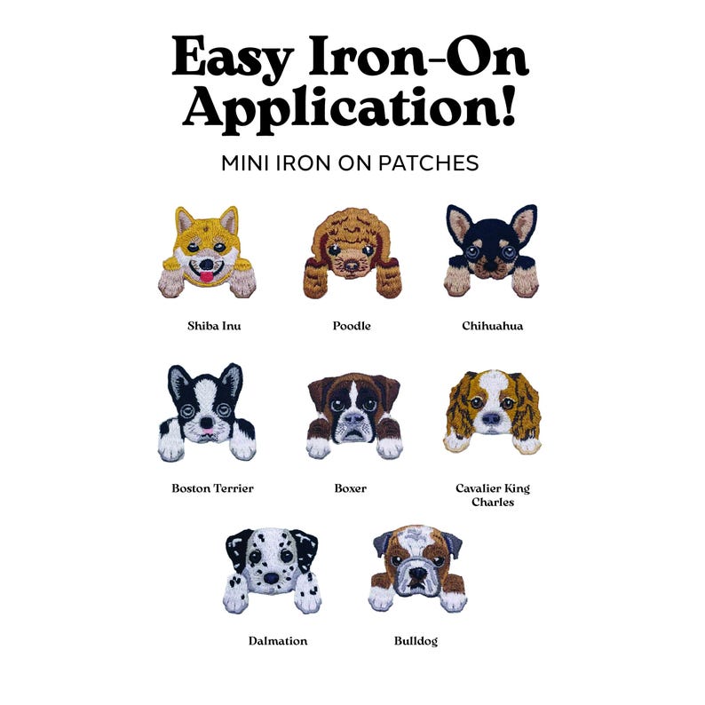 Mini Iron-on Dog Breed Patches – Cute & Easy DIY Embellishments - Etsy