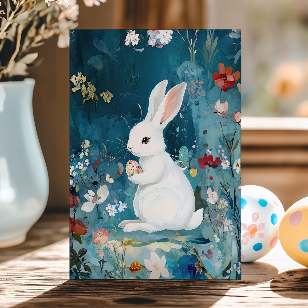 Cute Easter Bunny Card – Beautiful Easter Card & Easter Card Set ...