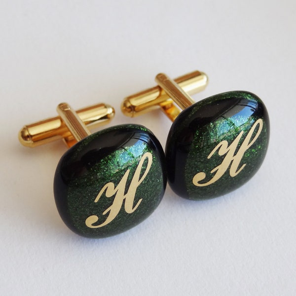 Initial Cufflinks - Etsy