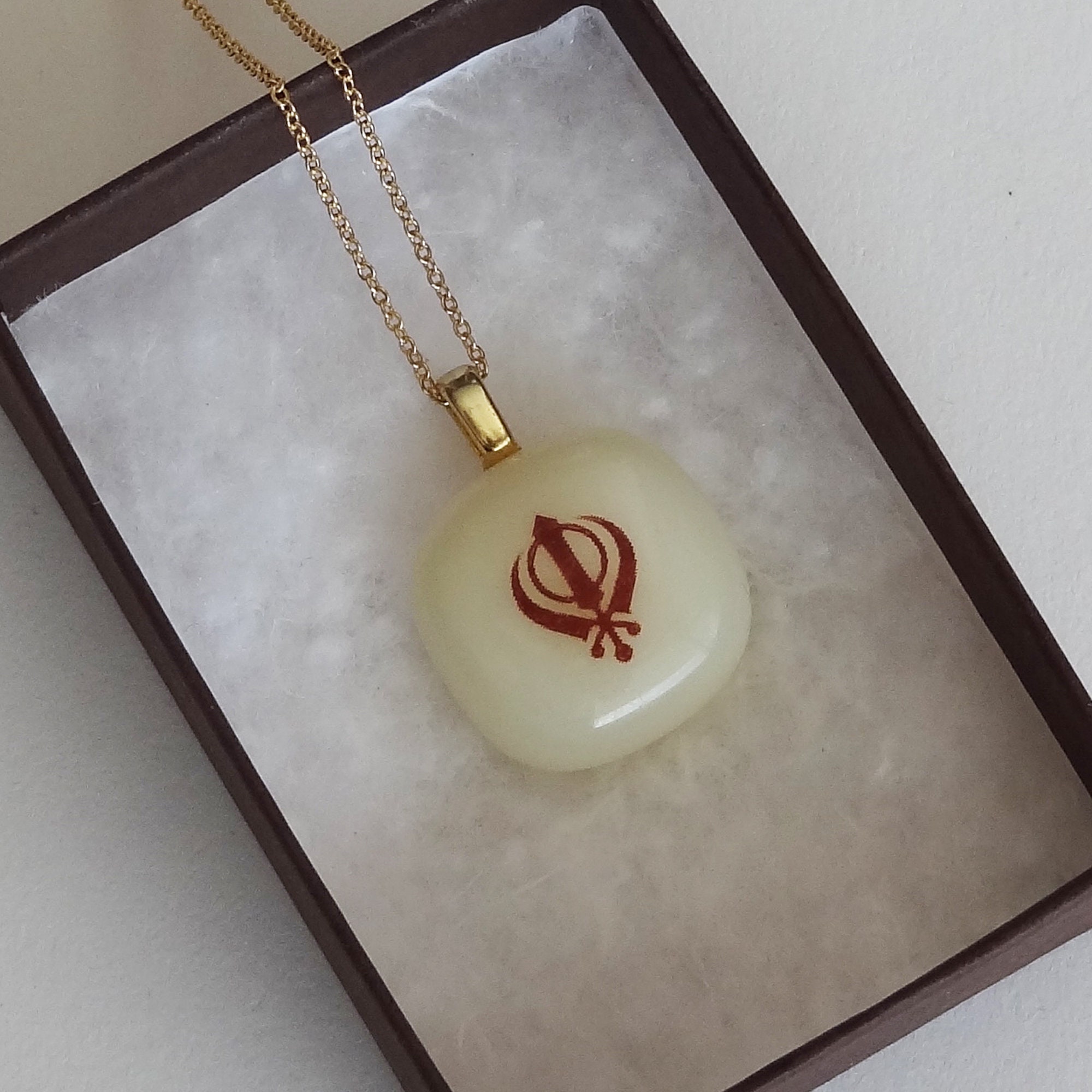 Khanda Pendant Necklace: Sepia Sikh Symbol, Gold Filled or Sterling ...