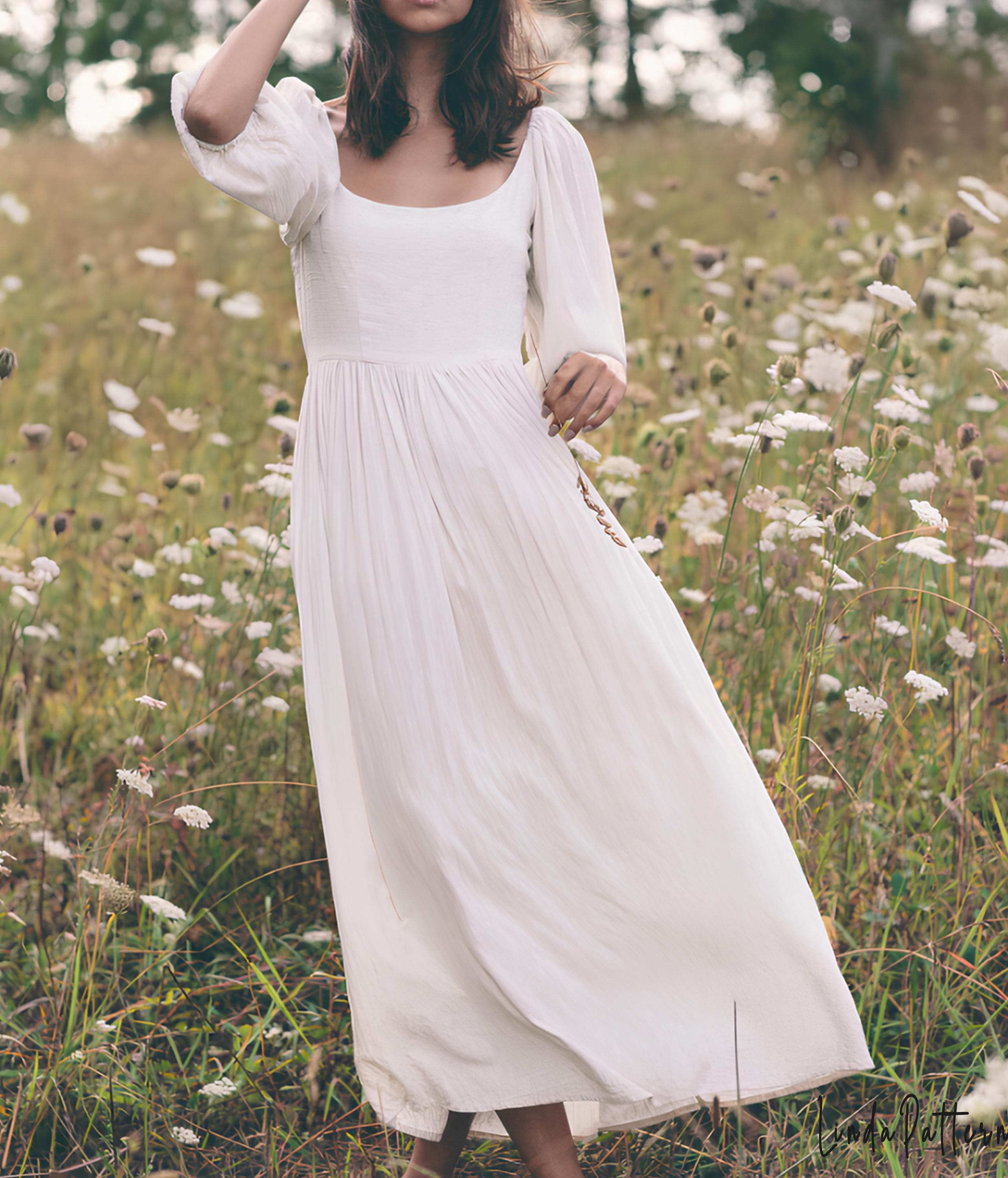 Cottagecore Dress Sewing Pattern, Renaissance, Regency, Maxi Dress ...