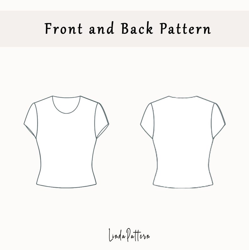 Simple T-shirt Sewing Pattern, Short Sleeve Fitted T-shirt , Basic T ...