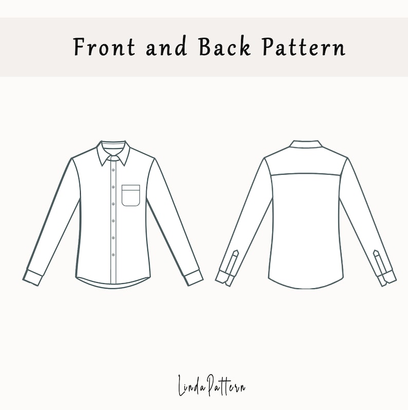 Standart Fit Shirt for Men Sewing Pattern, Shirt Pattern for Men ...