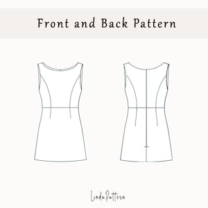 Boat Neck Bodice Aline Mini Dress Sewing Pattern, Sleeveless Dress ...