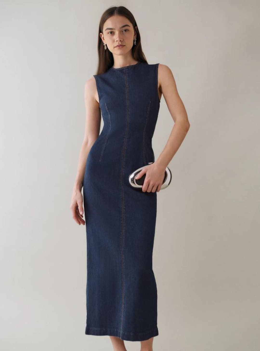 Sleeveless Maxi Dress Sewing Pattern, Round Neck Bodice Straight Maxi ...