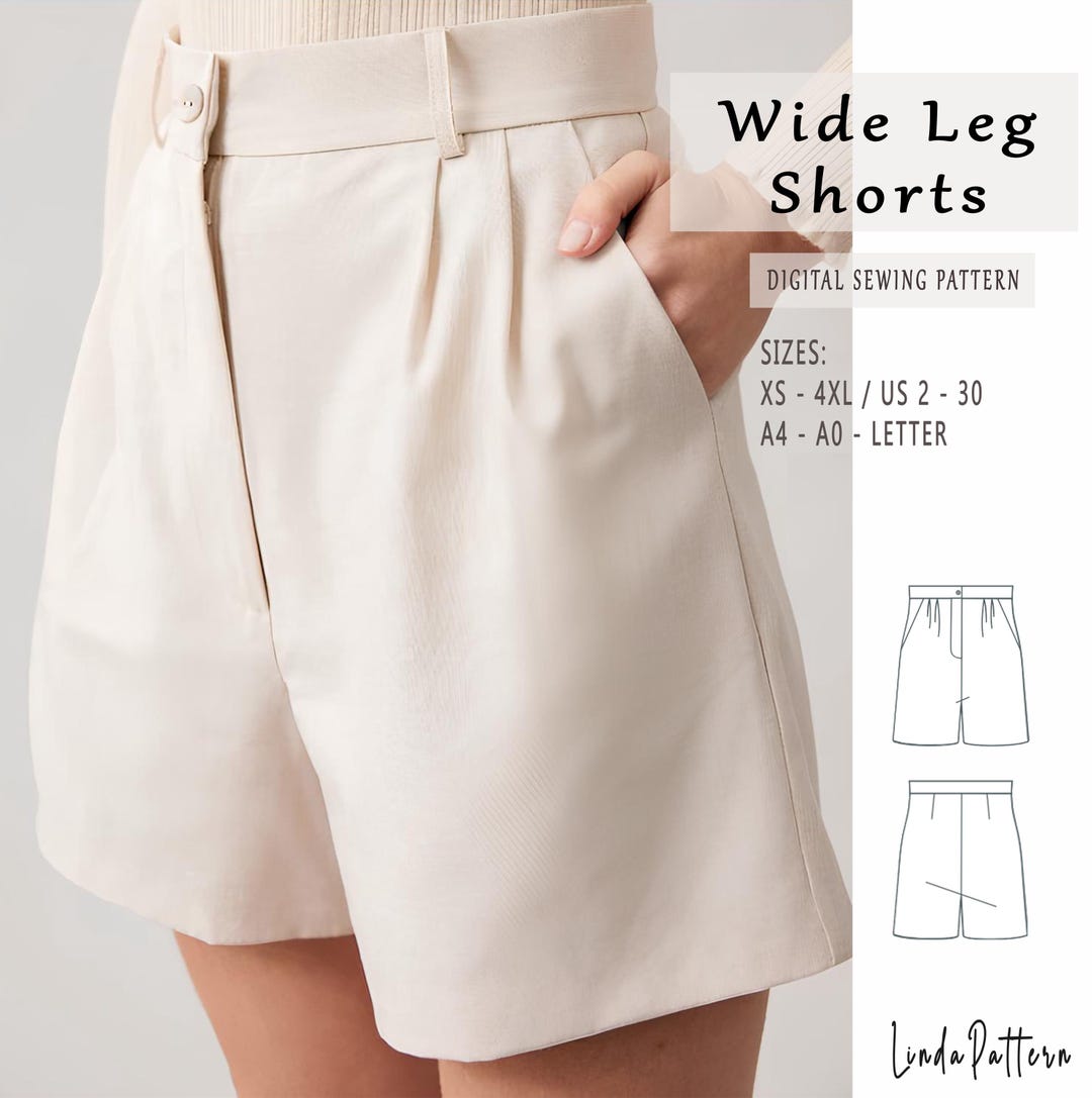 Easy Shorts Pattern Pdf | XS-XXL | Wide Leg Shorts Pdf Sewing Pattern ...