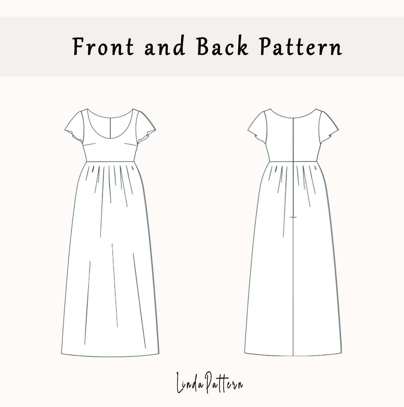 Renaissance Maxi Chemise Sewing Pattern, Gathered Maxi Cottagecore ...