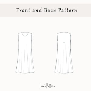 Linen Sleeveless Dress Pattern, Easy Sewing Dress, PDF Pattern, Long ...