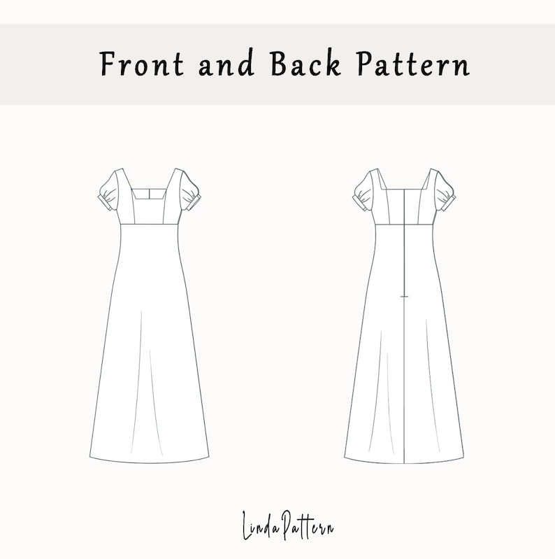 Bridgerton Gown Sewing Pattern, Regency Dress XS-4XL (digital PDF) - Etsy