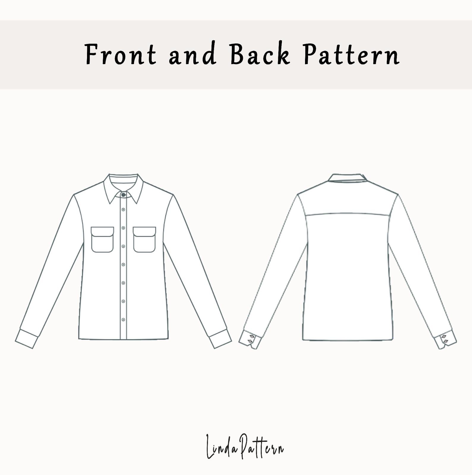 Men's Shirt Jacket Sewing Pattern, Men Jacket Pattern, Shirt Jacket ...