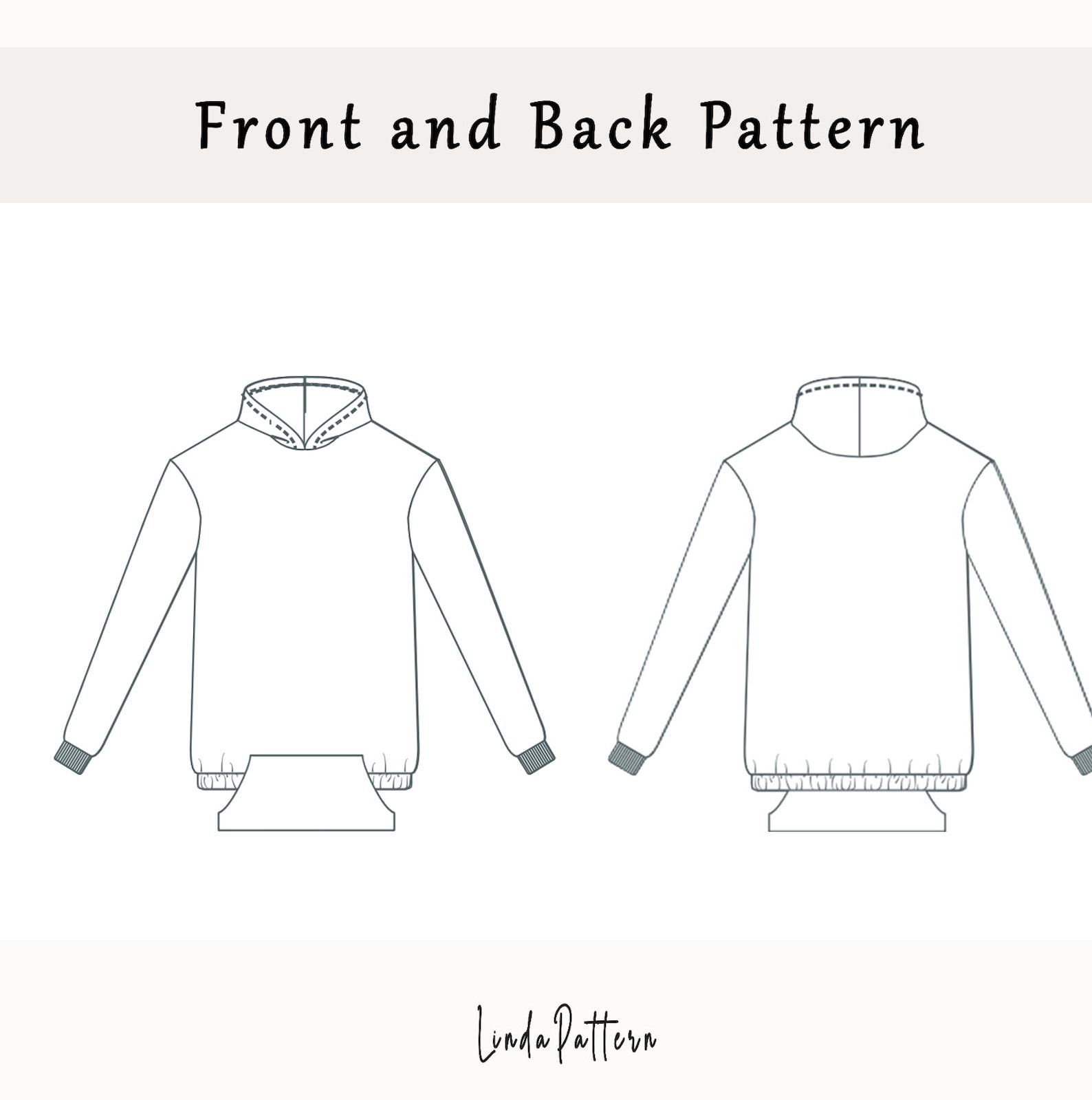 Hoodie Sewing Pattern for Kids, Sweatshirt Pattern, Kids Pattern, PDF ...