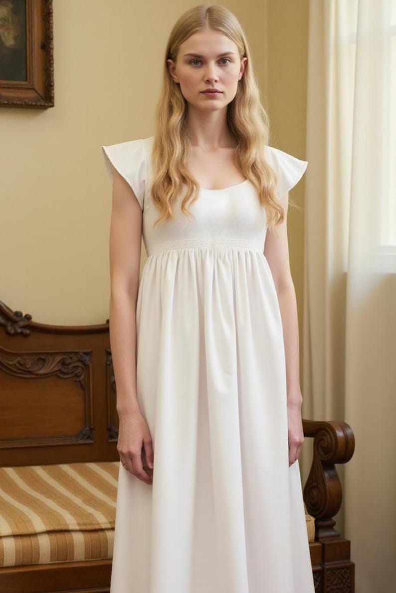 Renaissance Maxi Chemise Sewing Pattern, Gathered Maxi Cottagecore ...