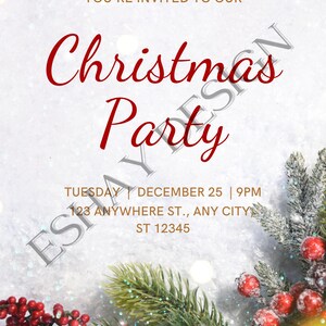 Christmas Party Invitation,editable Christmas Tree Invitation,instant ...