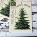 Vintage Postcard Christmas Tag, Postcard Tag With Vintage Pine Tree ...