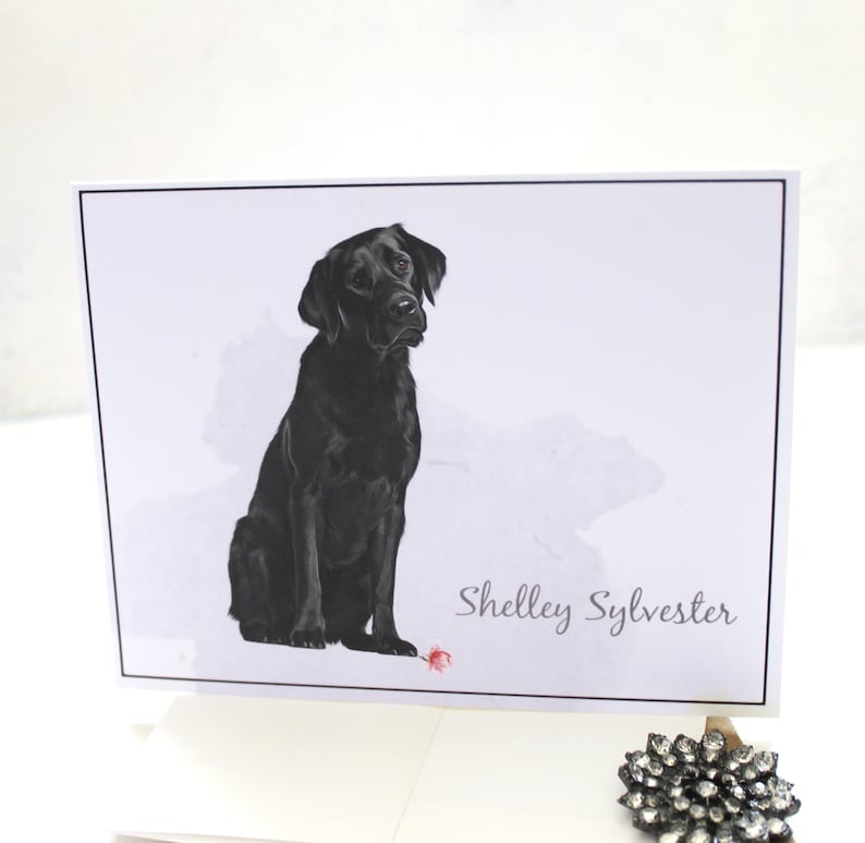 Black Labrador Note Cards: Dog Stationery Set - Etsy
