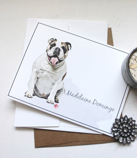 Bulldog Note Cards (24 Fold-over Cards And Envelopes) Dog, 46% OFF