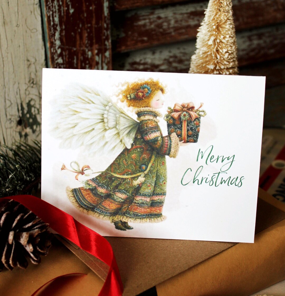 Nordic Angel Christmas Cards: Personalized Holiday Stationery - Etsy