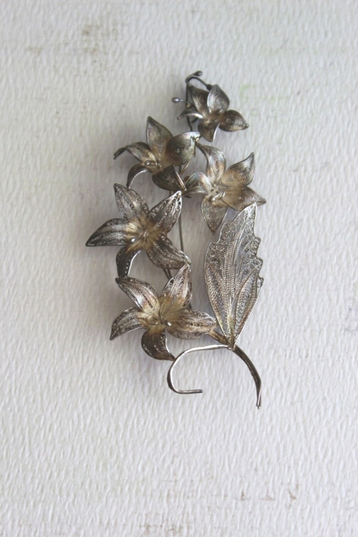Vintage Sterling Silver Flower Brooch by Avintageobsession on - Etsy
