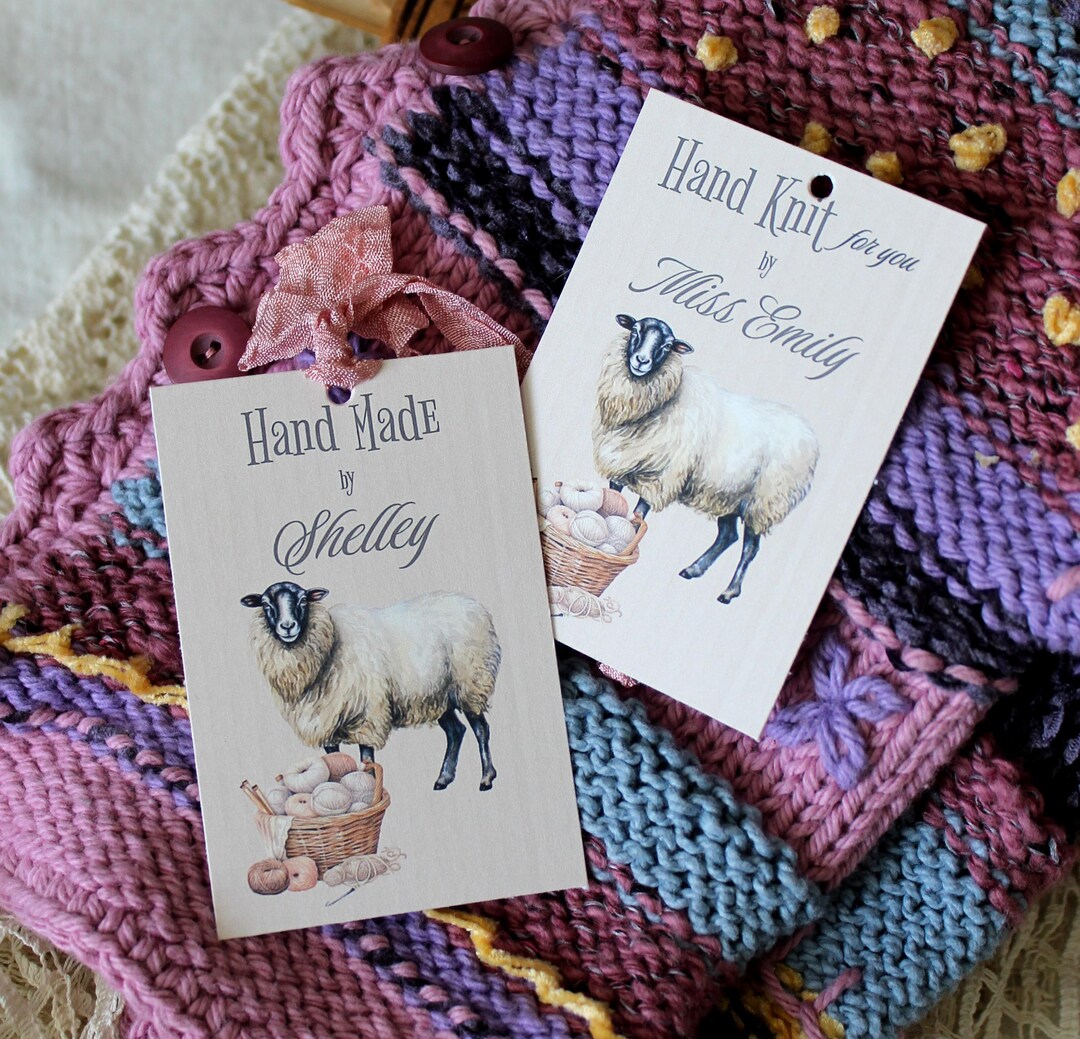 Knitting Hang Tags, Knit Merchandise Tags, Personalized Knit Tags ...