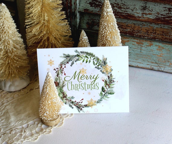 Christmas Card Set Handmade Christmas Cards Vintage | Etsy