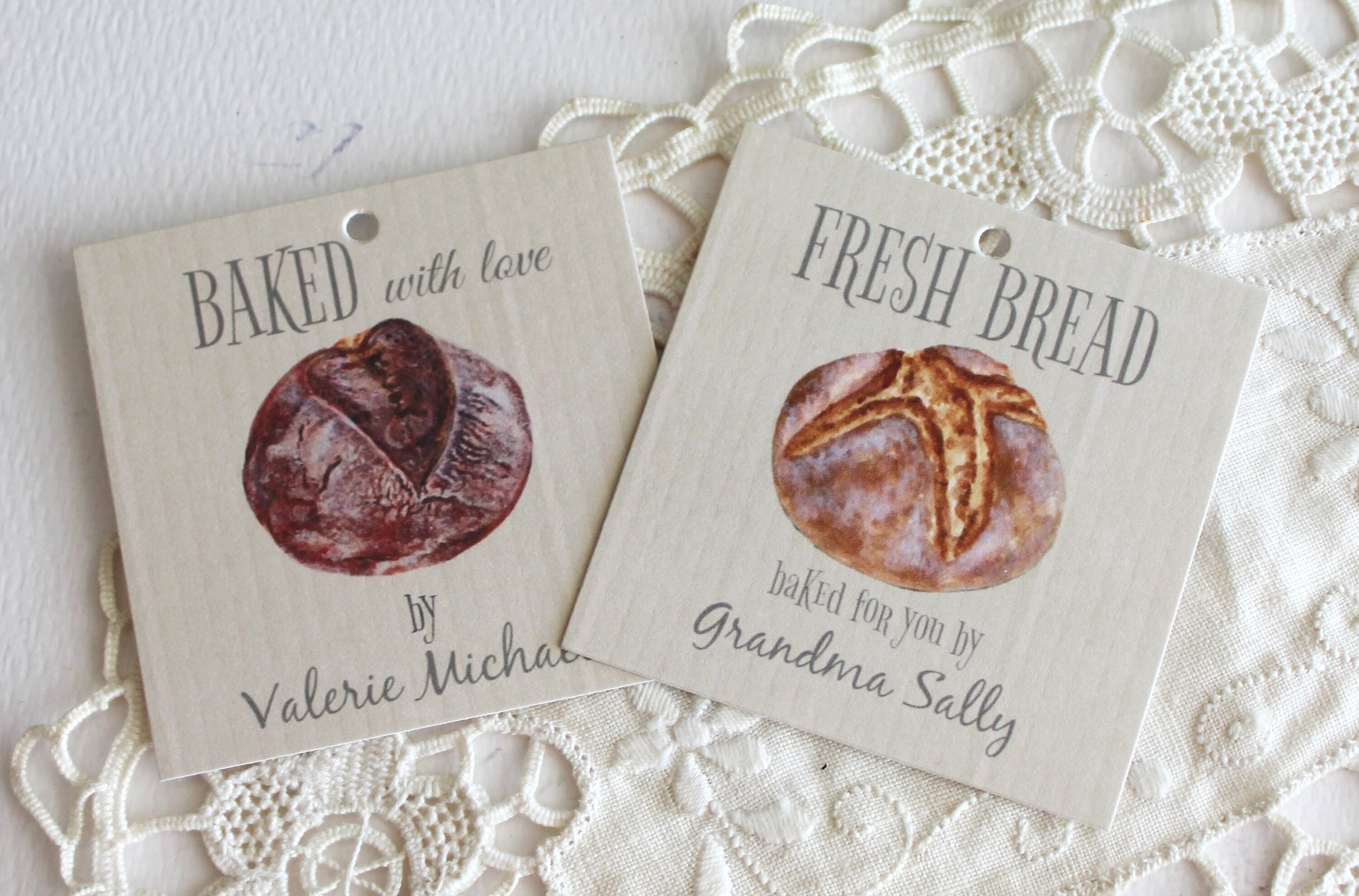 Bread Tags Personalized Homemade Bread Tags Bread Baking | Etsy