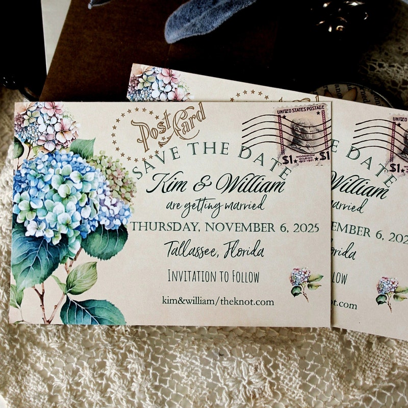 Hydrangea Postcard - Etsy