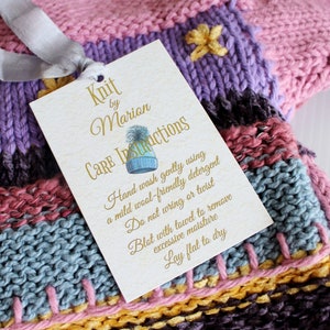 Knit Care Instruction Tags, Handmade Care Instruction Tags, Crochet ...