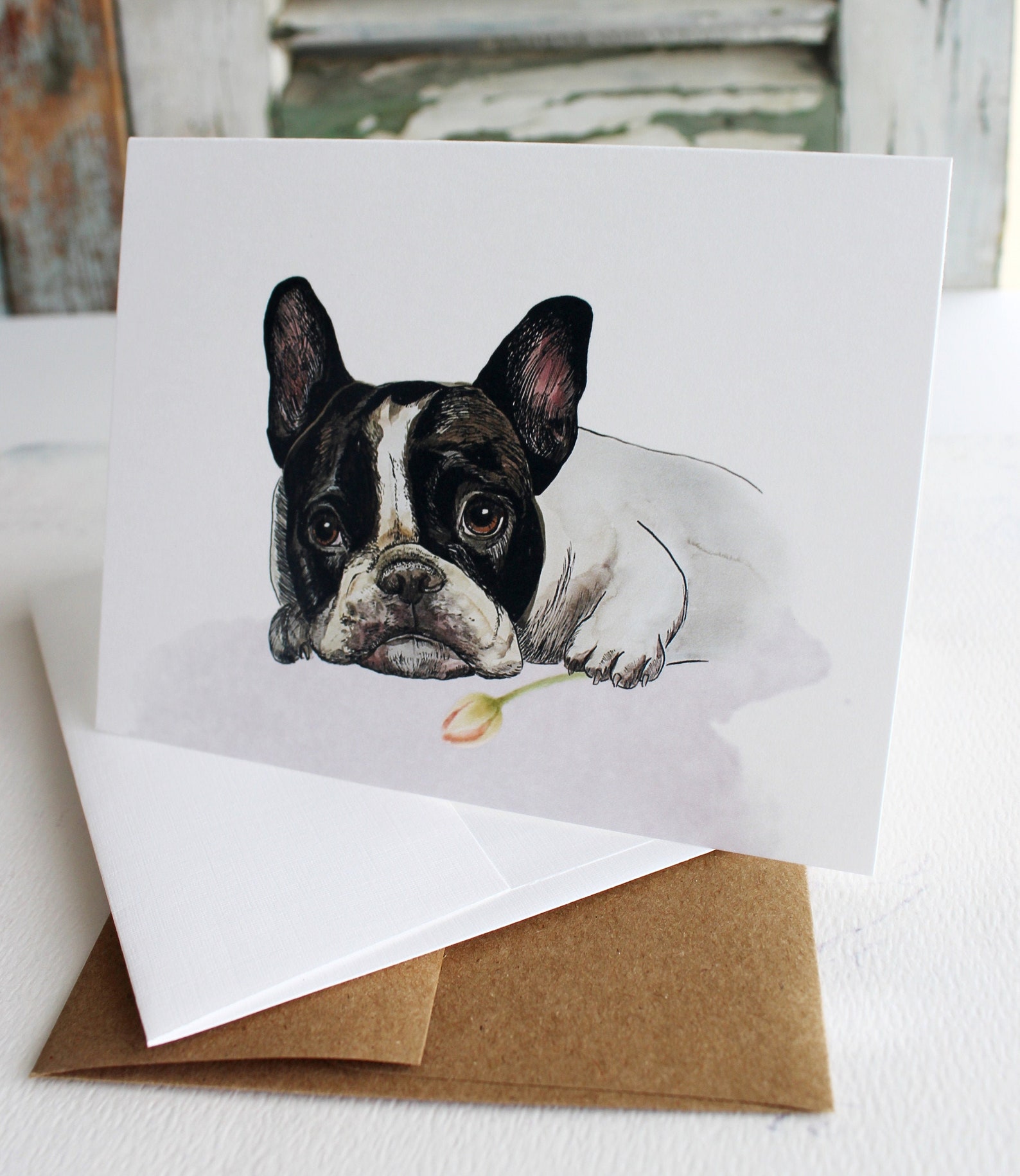 Frenchie Note Cards French Bull Dog Note Cards Frenchie | Etsy