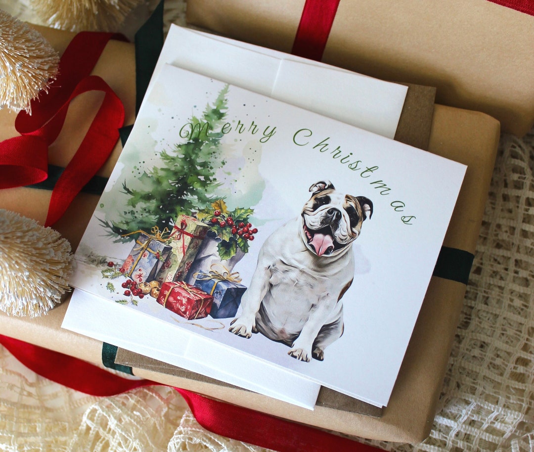Bulldog Christmas Greetin Cards, Bulldog Christmas Cards, Handmade ...