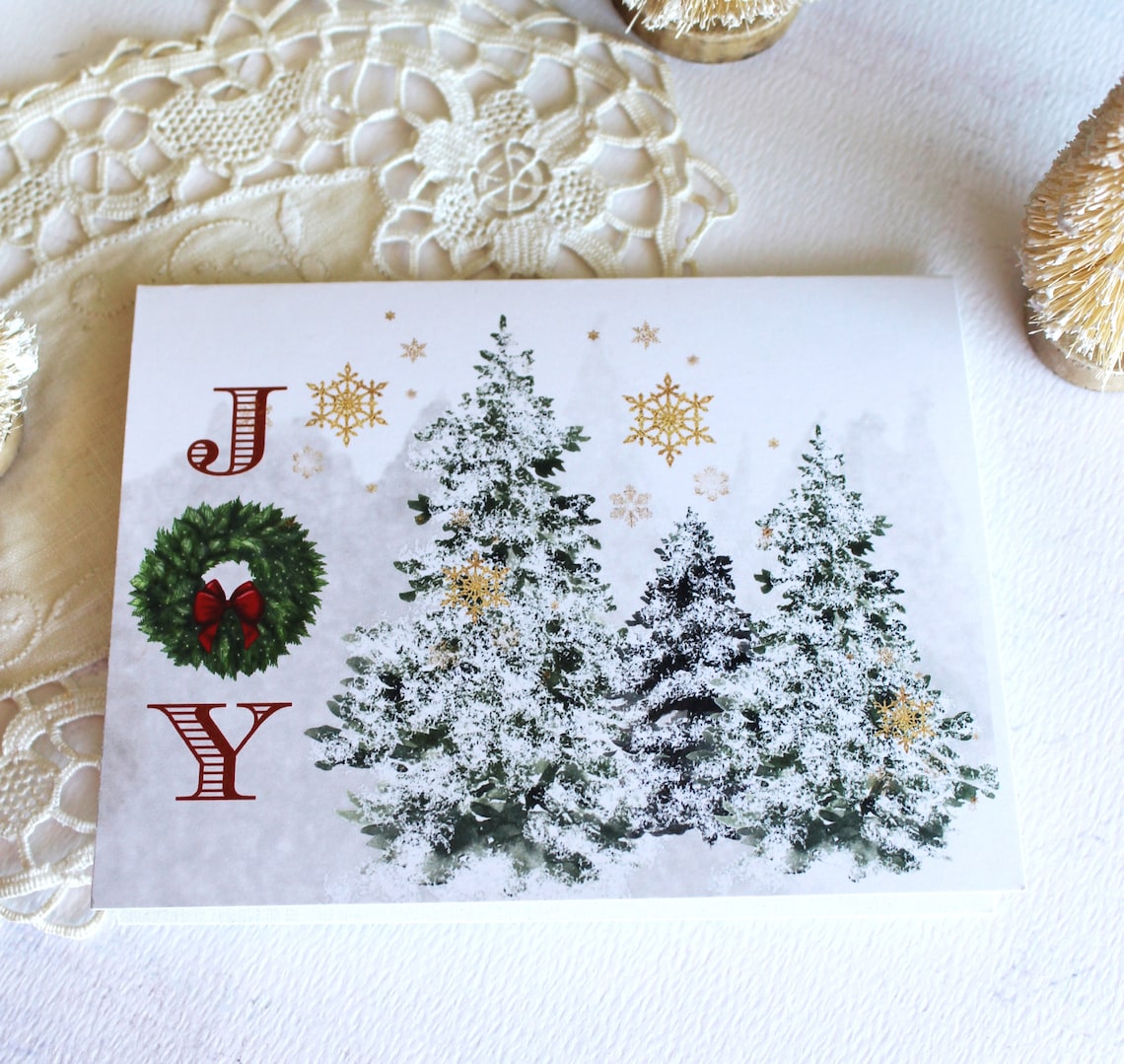 Christmas Card Set Christmas Greeting Cards Set of 10 - Etsy