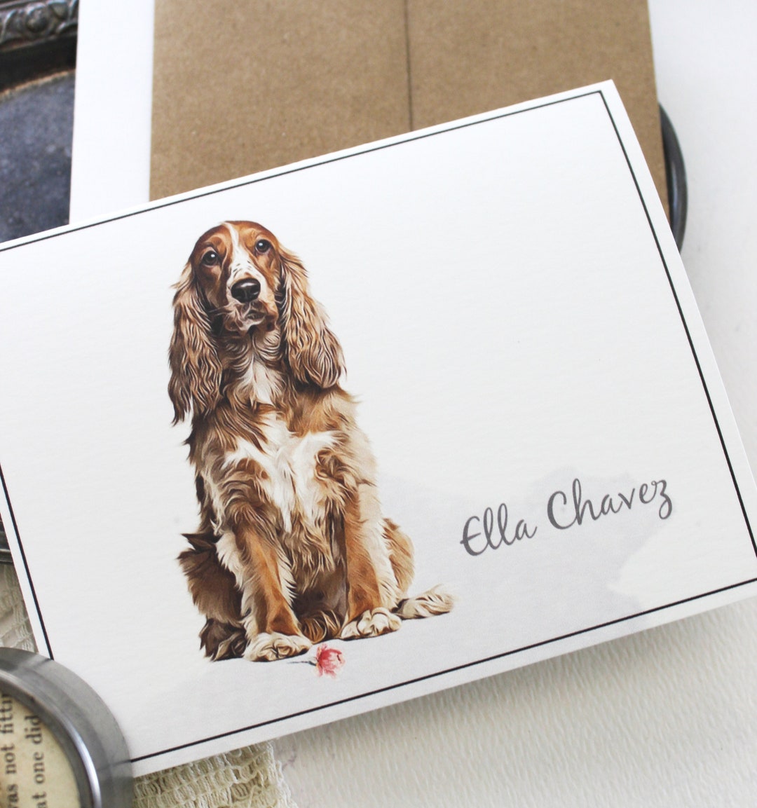 Personalized Cocker Spaniel Note Cards: Dog Lover Stationery - Etsy