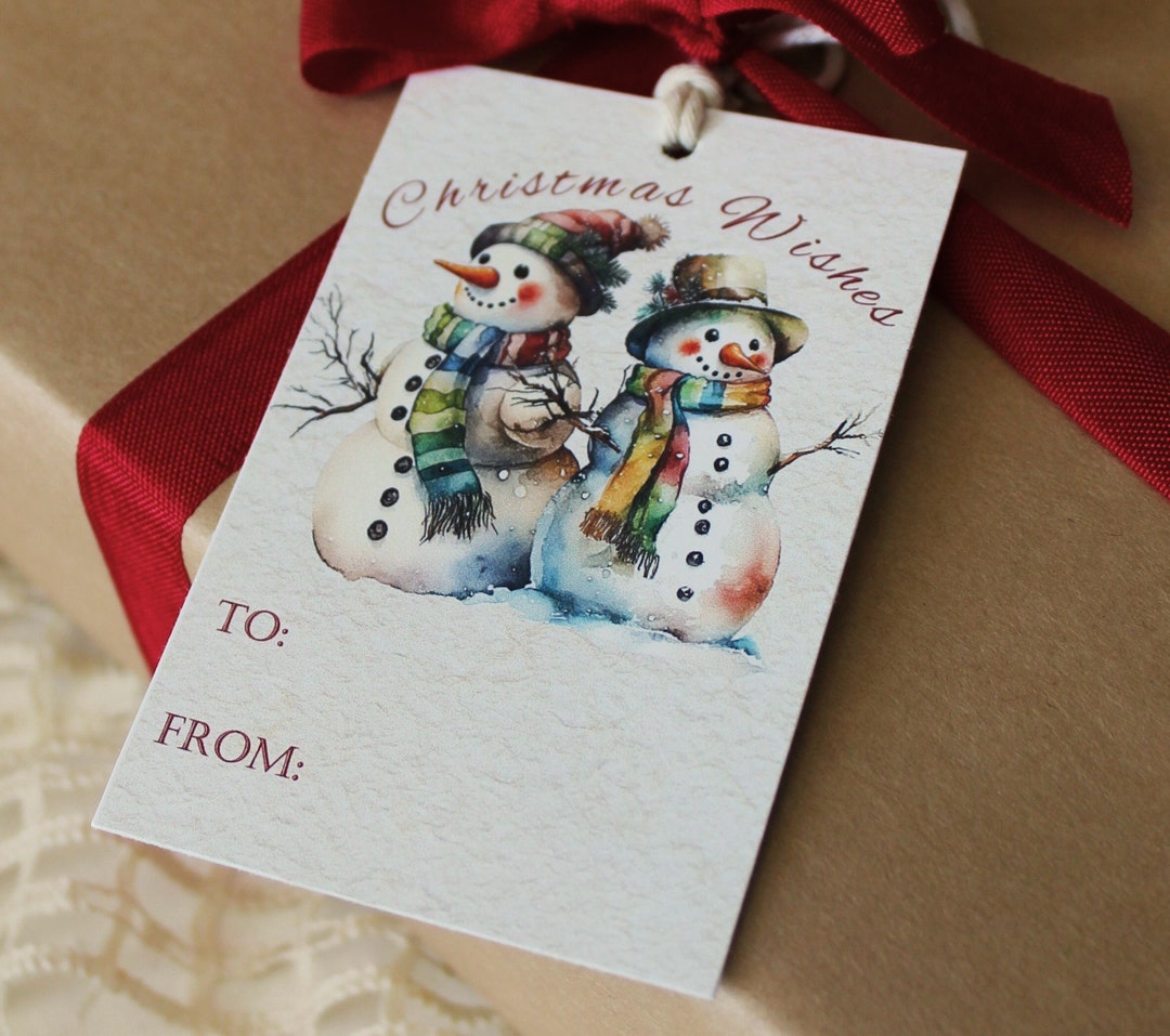 Christmas Gift Tags, Snowman Christmas Gift Tag, Christmas Hang Tag ...