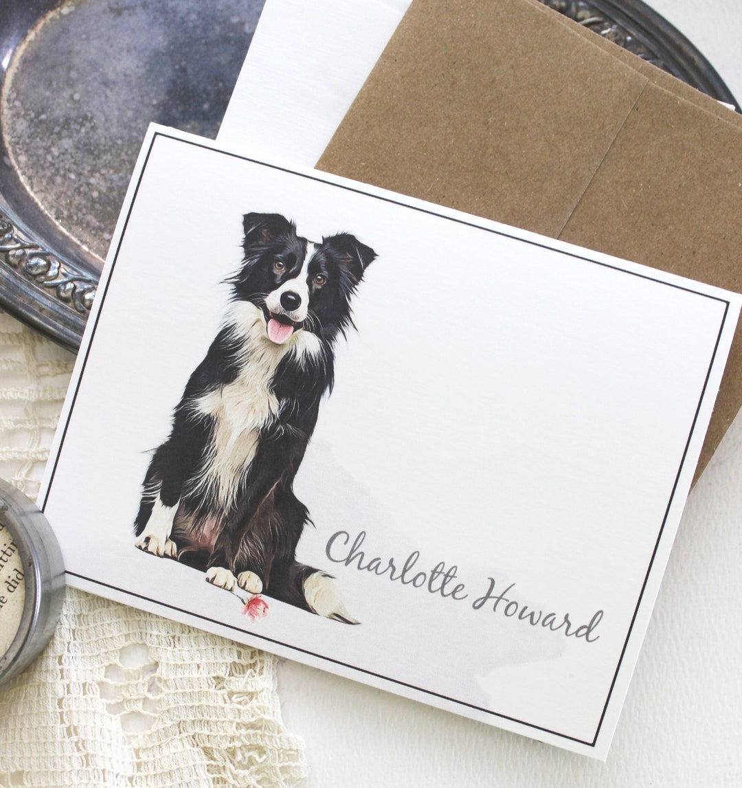 Border Collie Note Card Set, Border Collie Note Cards, Border Collie ...