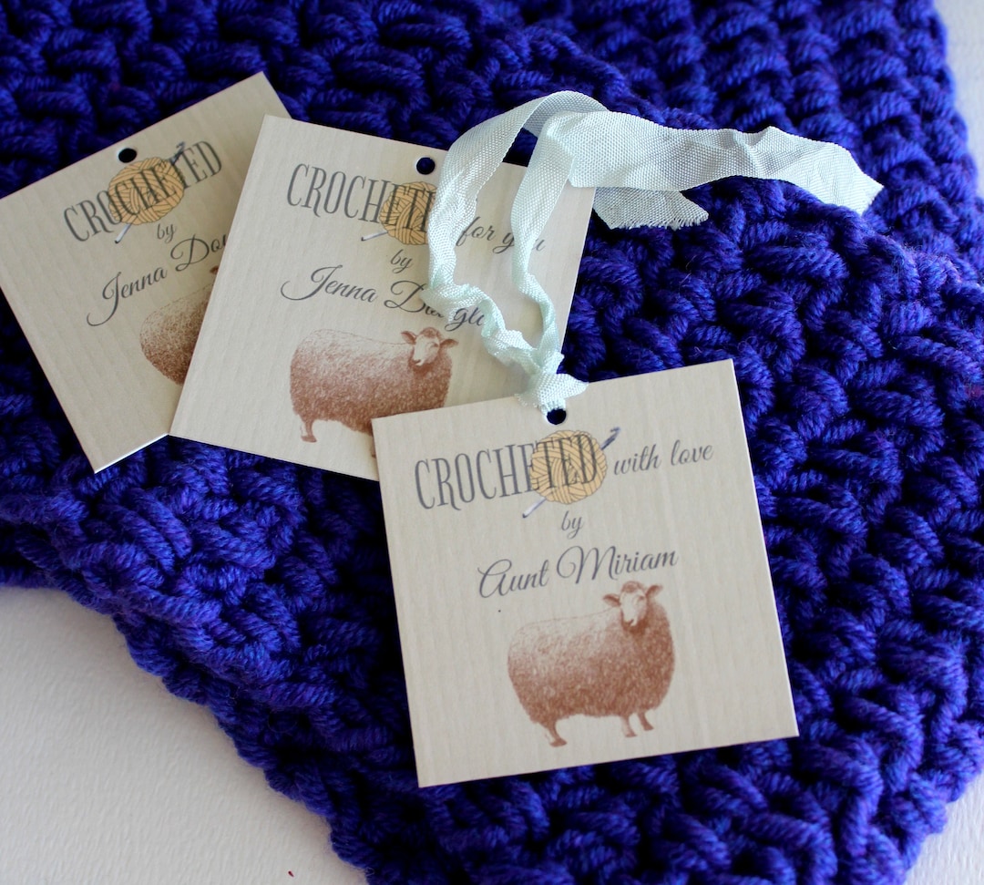 Crocheted Gift Tags, Tags for Crocheted Items, Personalized Crochet ...