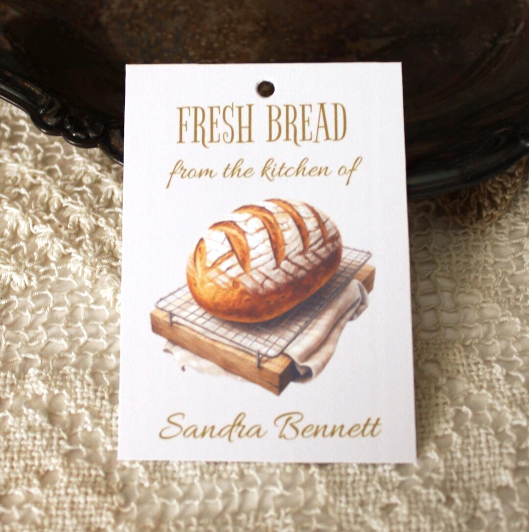Personalized Homemade Bread Gift Tags: Baking Hang Tags, Set of 24 or ...