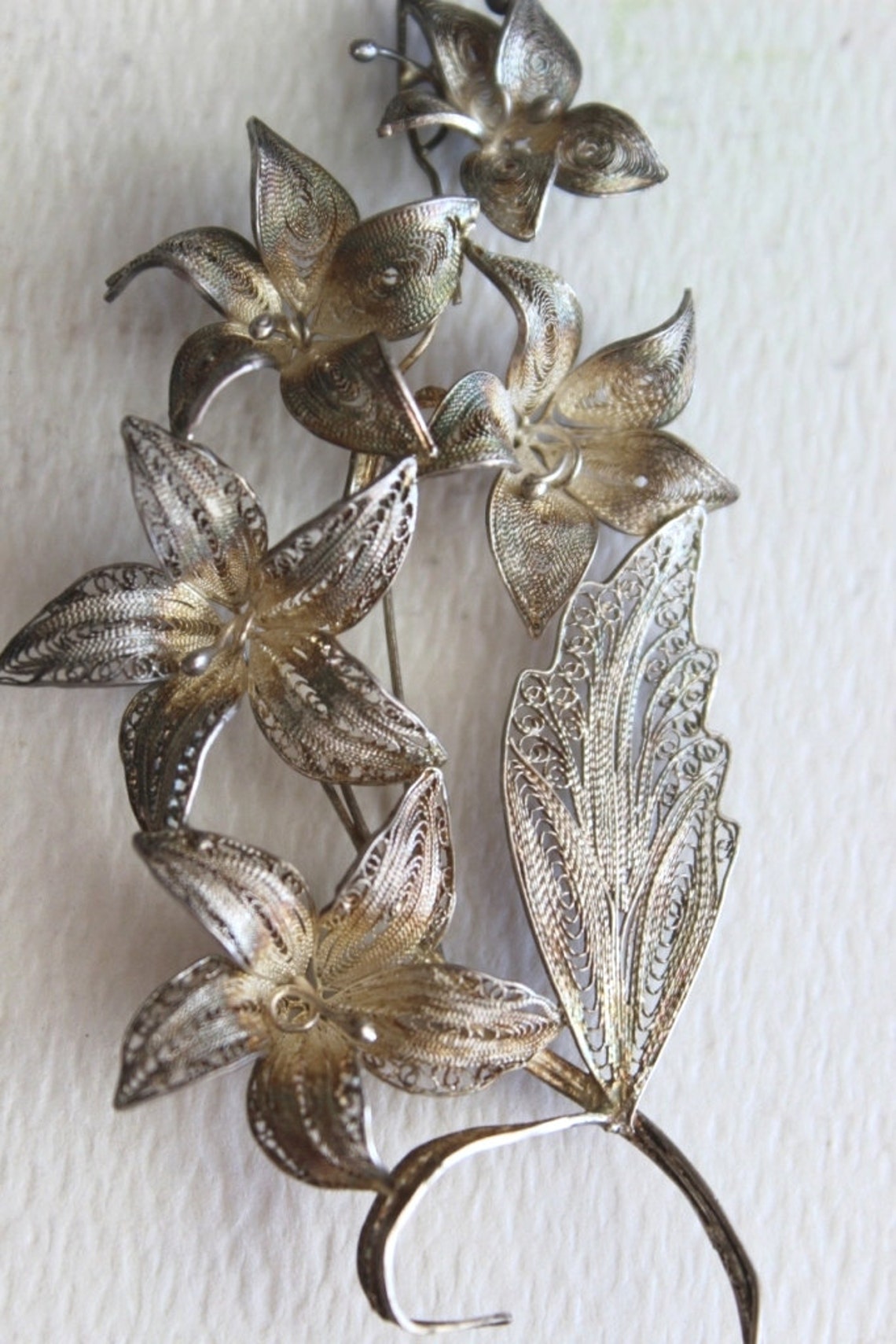 Vintage Sterling Silver Flower Brooch by Avintageobsession on - Etsy