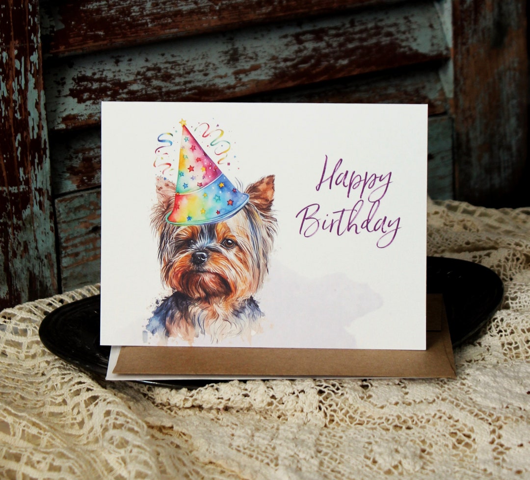 Yorkie Birthday Cards, Yorkshire Terrier Happy Birthday, Happy Birthday ...
