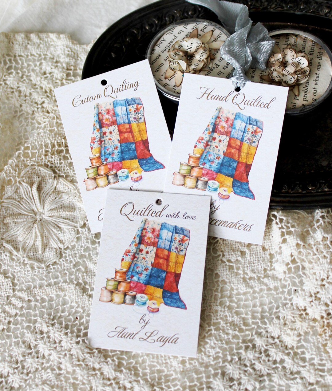Handmade Quilting Gift Tags: Personalized Quilt Labels - Etsy