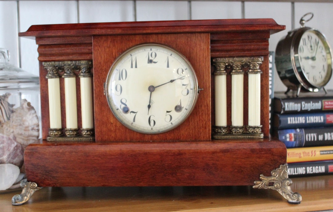 Vintage Key Wind Gilbert Table Top Clock, Antique Key Wind Clock ...
