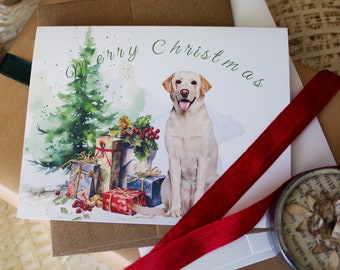 Holiday Labrador Dog With Lights Christmas Cards Single Card - Etsy