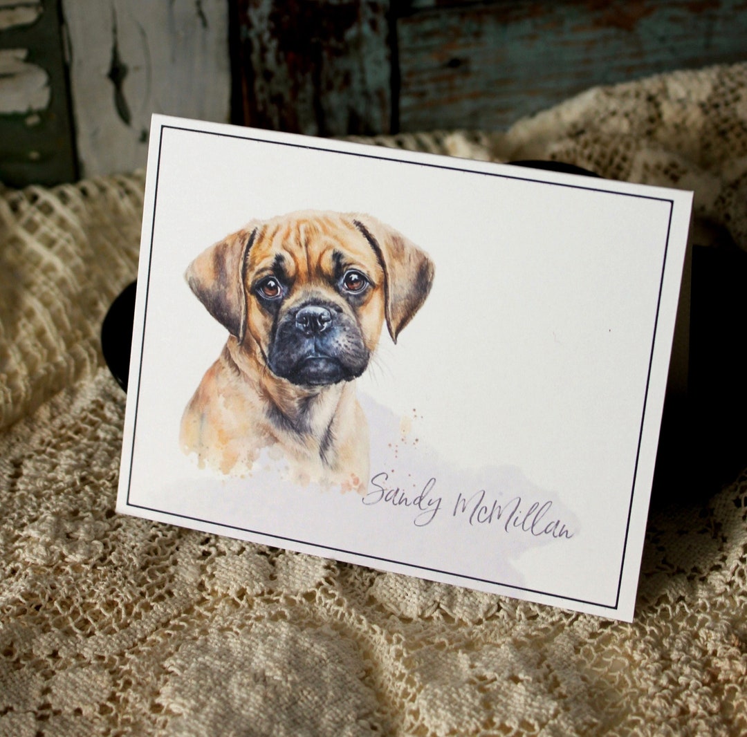 Personalized Puggle Note Card Set: Dog Stationery - Etsy